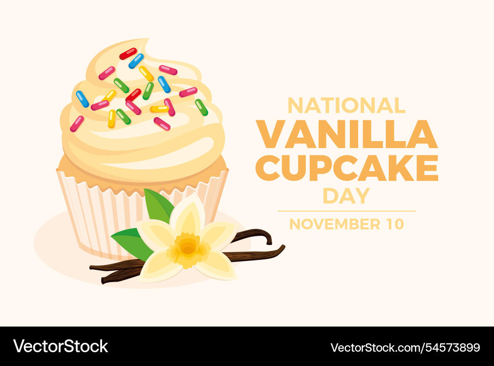 National vanilla cupcake day poster Royalty Free Vector
