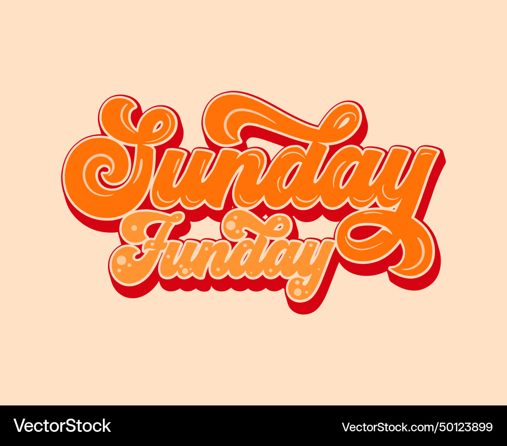 Retro Sunday Lettering Logo Royalty Free Vector Image