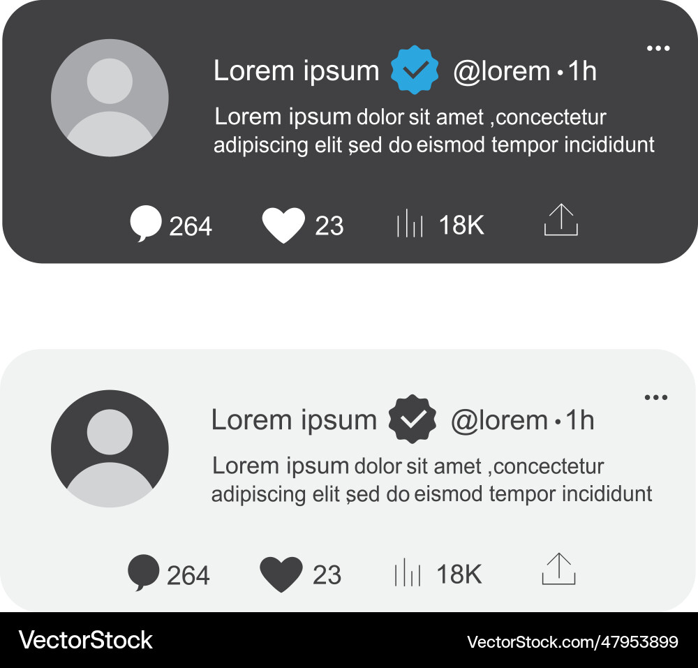 Social Media Twitter Post Template Royalty Free Vector Image