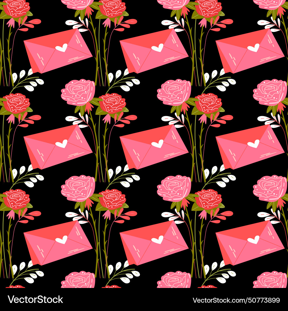 Valentine hearts seamless pattern design Vector Image