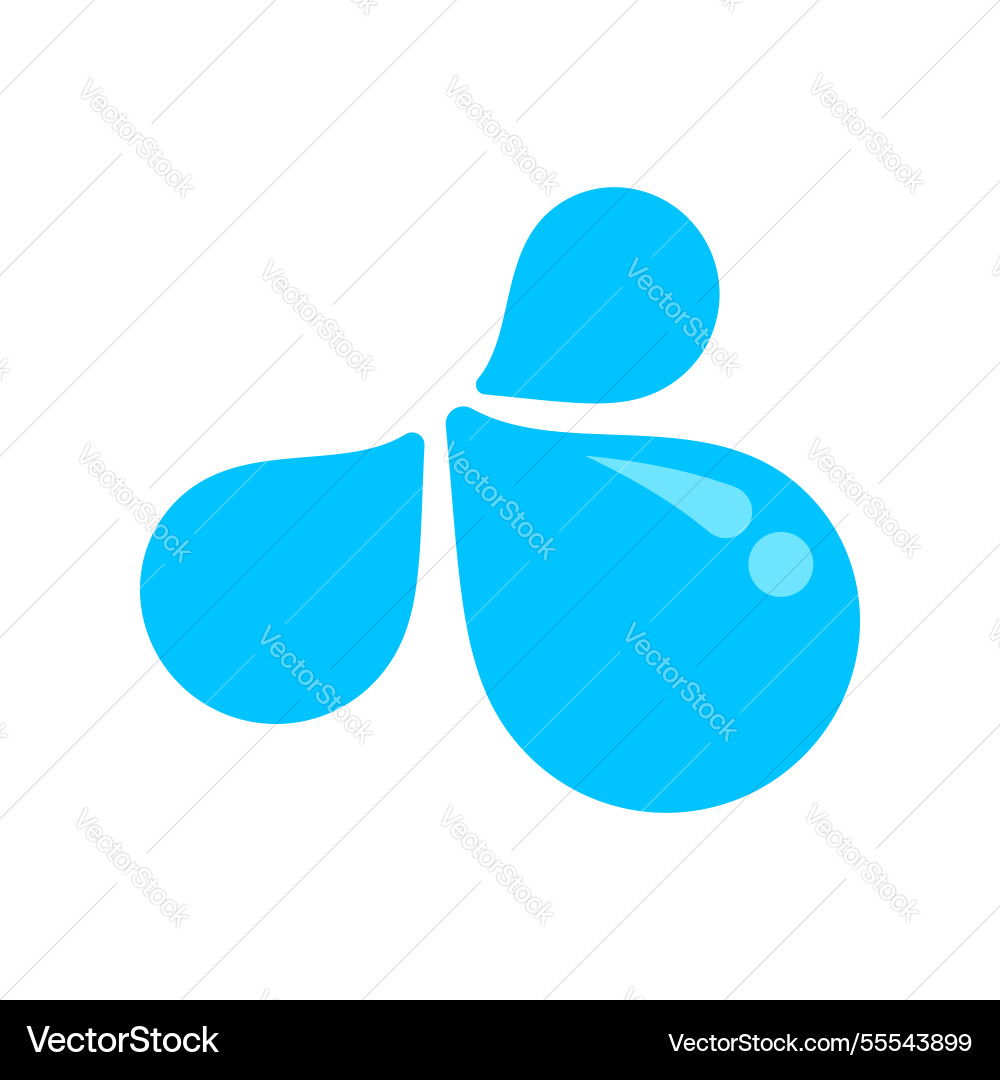 Water drop shape flat droplet for graphic Vector Image