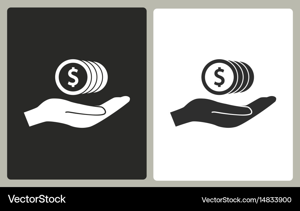 Cash on hand - icon Royalty Free Vector Image - VectorStock