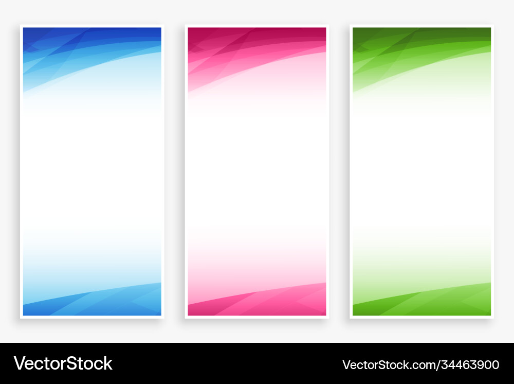 Colorful Abstract Banner Set Royalty Free Vector Image
