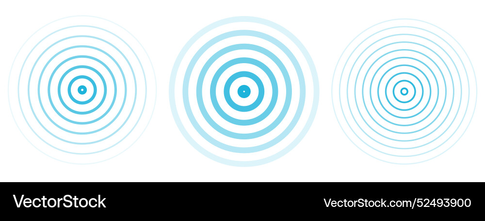Concentric ripple circles set seismic earthquake Vector Image