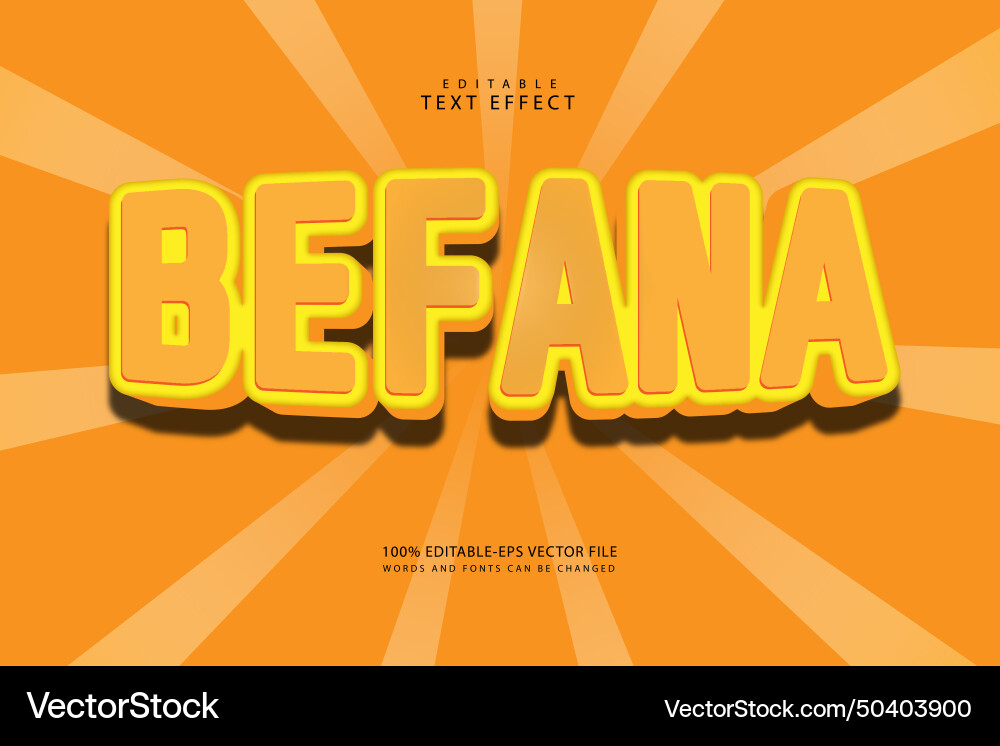 Editable text effect 3 dimension emboss comic Vector Image