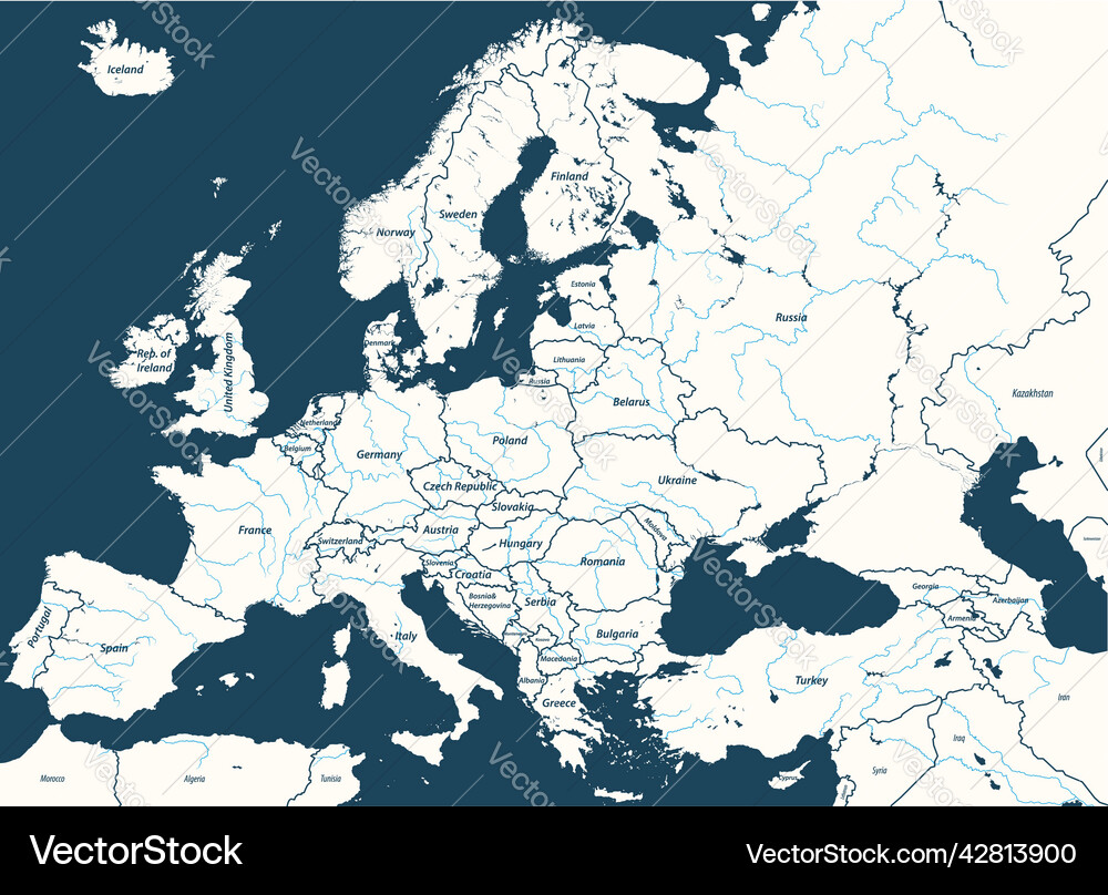 Europe Political Map Without Names Political Map Of Europe With
