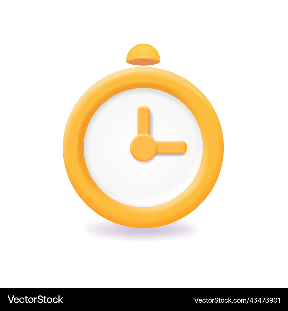 3d clock icon time management Royalty Free Vector Image