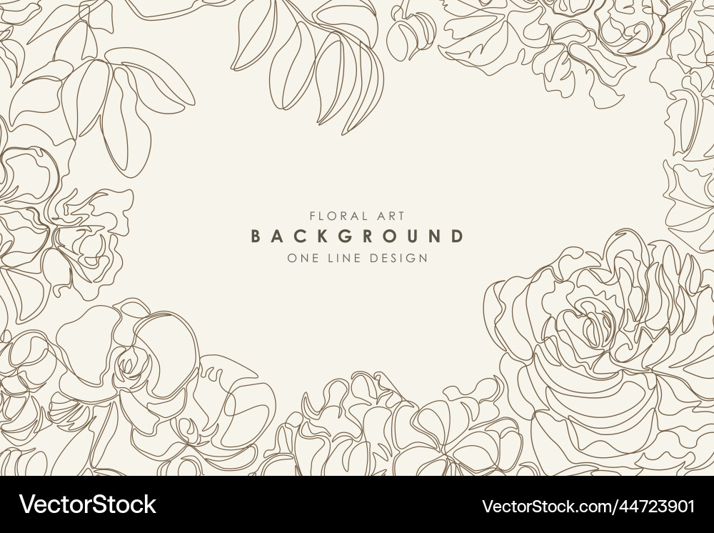 Beautiful floral hand drawn background one Vector Image