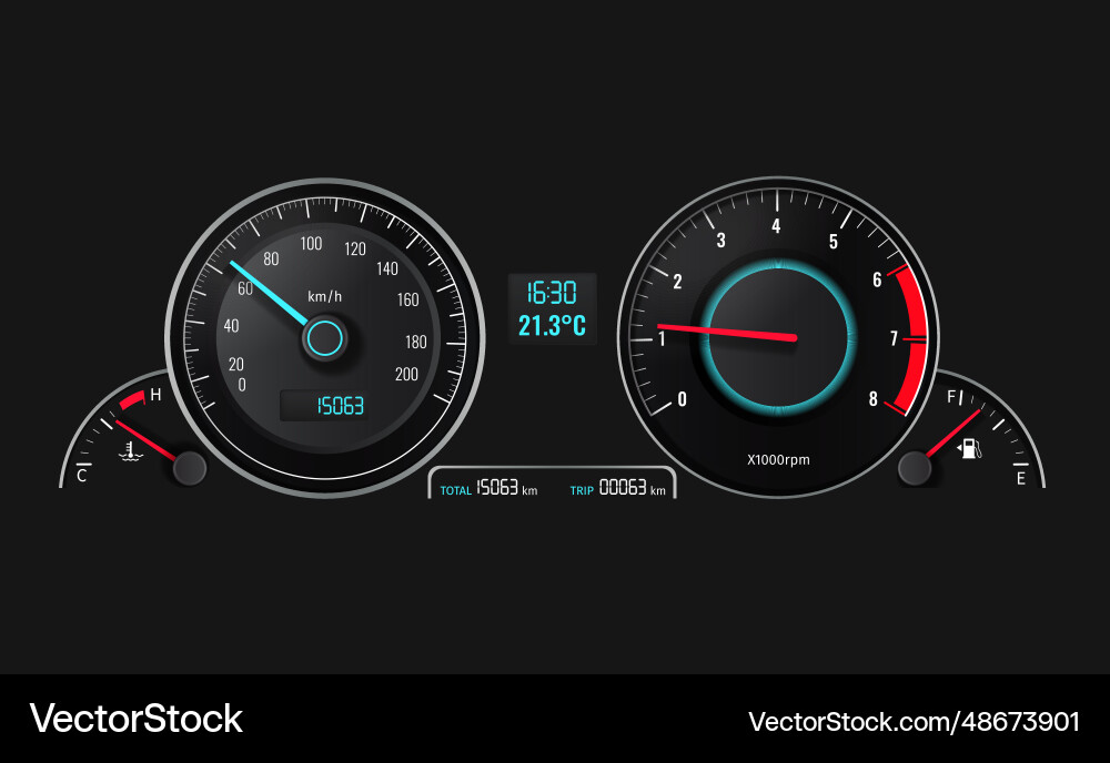 Car dashboard realistic Royalty Free Vector Image