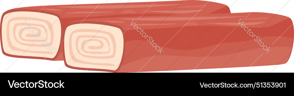 Cartoon stylized bacon strips Royalty Free Vector Image