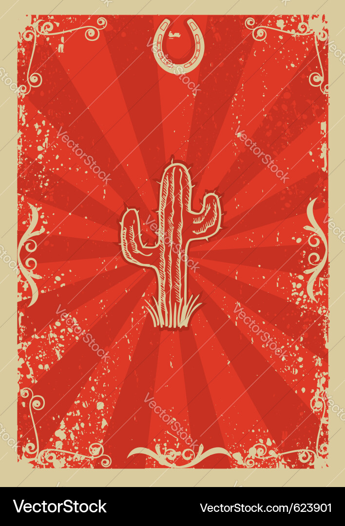 Cowboy old paper Royalty Free Vector Image - VectorStock