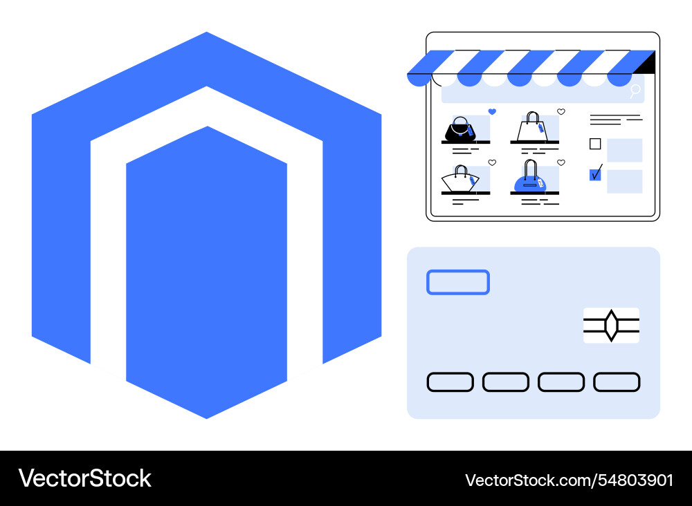 E-commerce concept with shopping website payment Vector Image