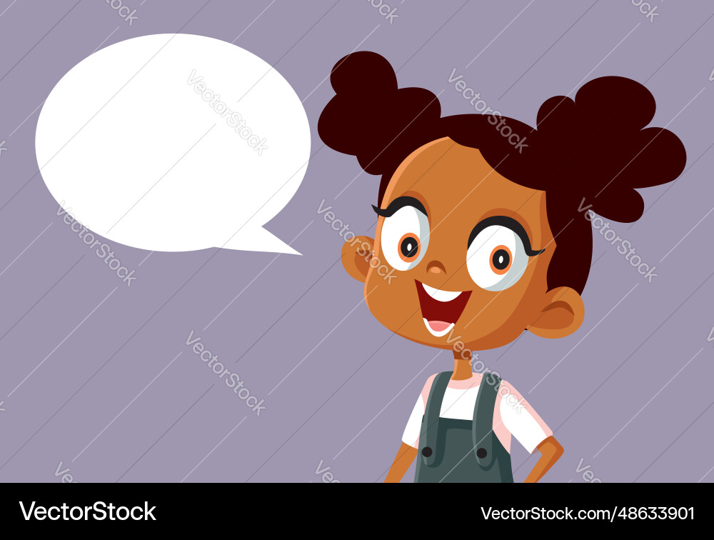 Elementary student with speech bubble Royalty Free Vector