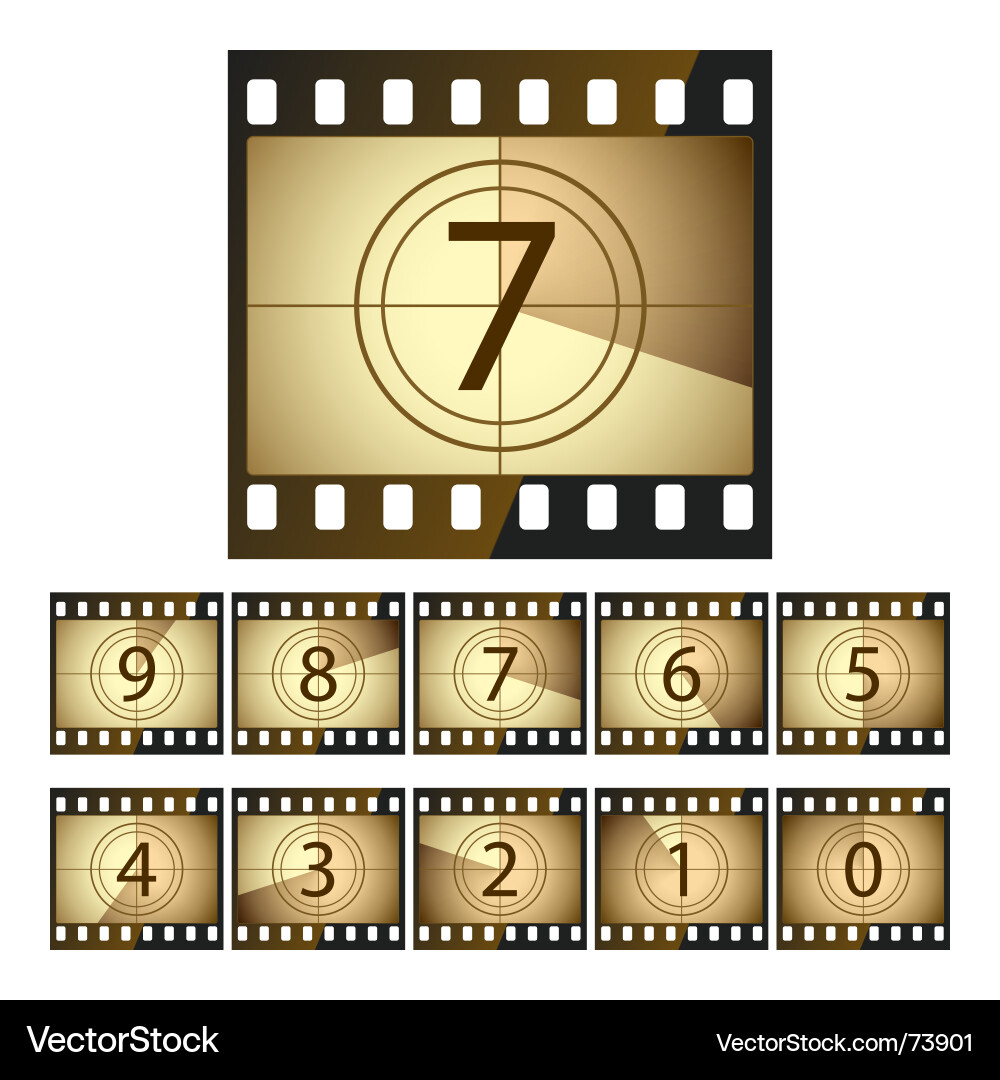 Film countdown Royalty Free Vector Image - VectorStock