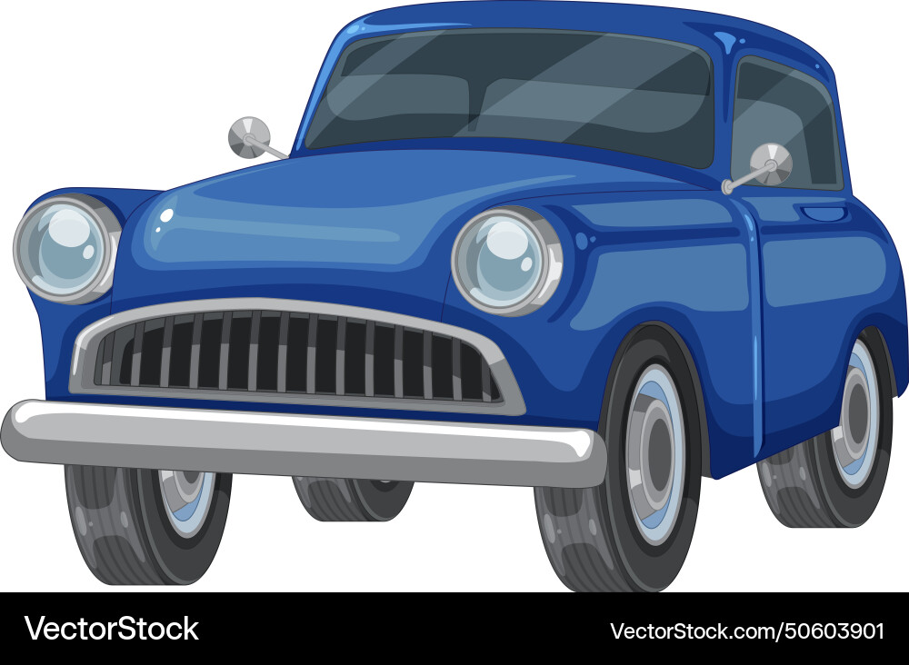Graphic of a retro blue automobile Royalty Free Vector Image