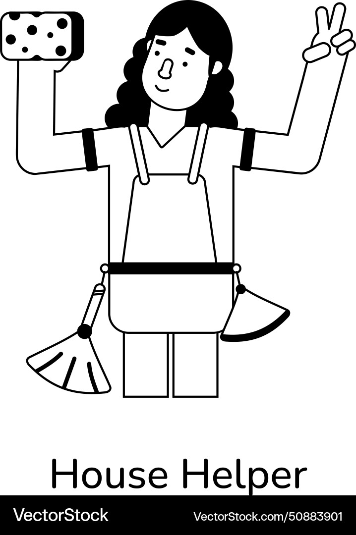 House helper Royalty Free Vector Image - VectorStock