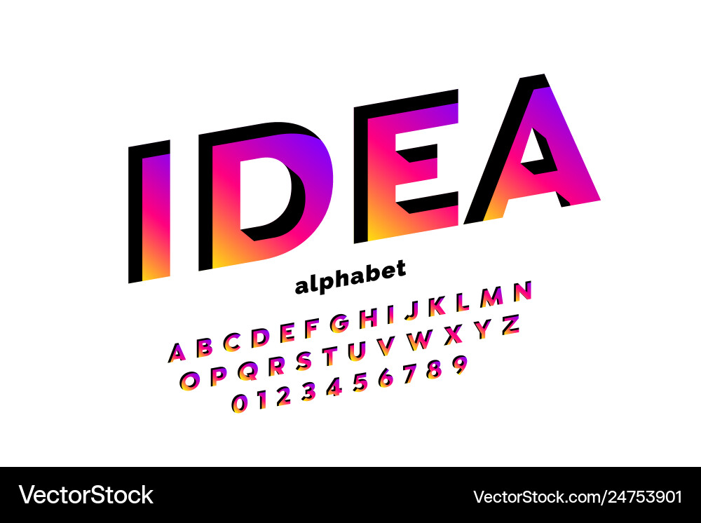 Modern font design Royalty Free Vector Image - VectorStock