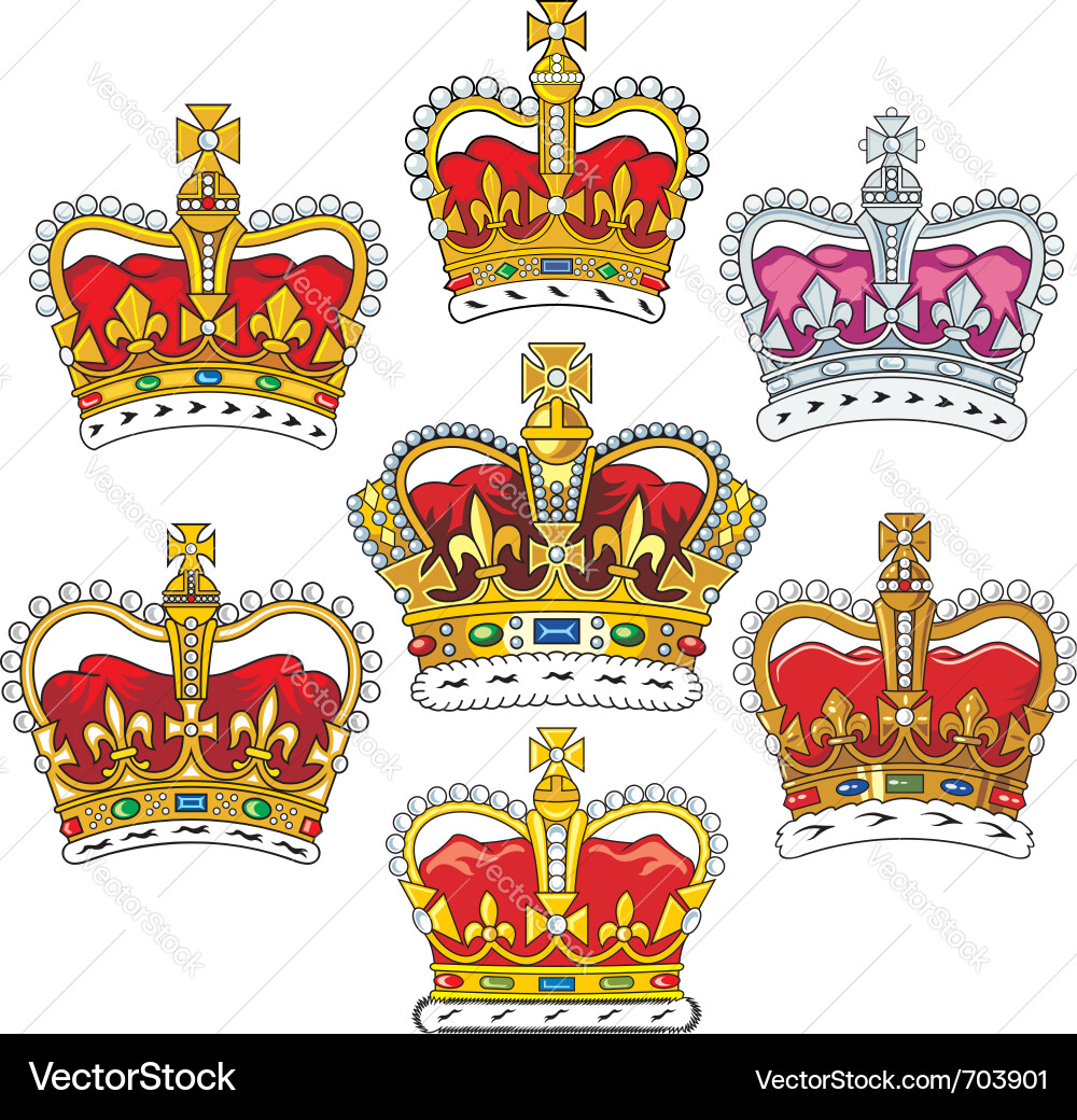 Royal Heraldic Crowns Royalty Free Vector Image