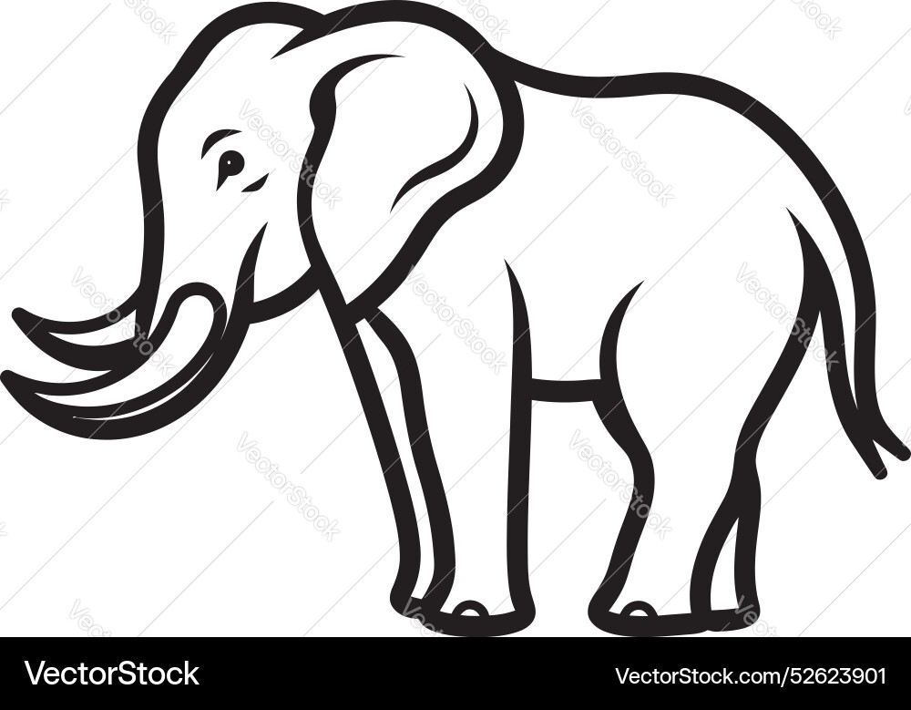 Tranquil tusker design exuding the tranquility Vector Image