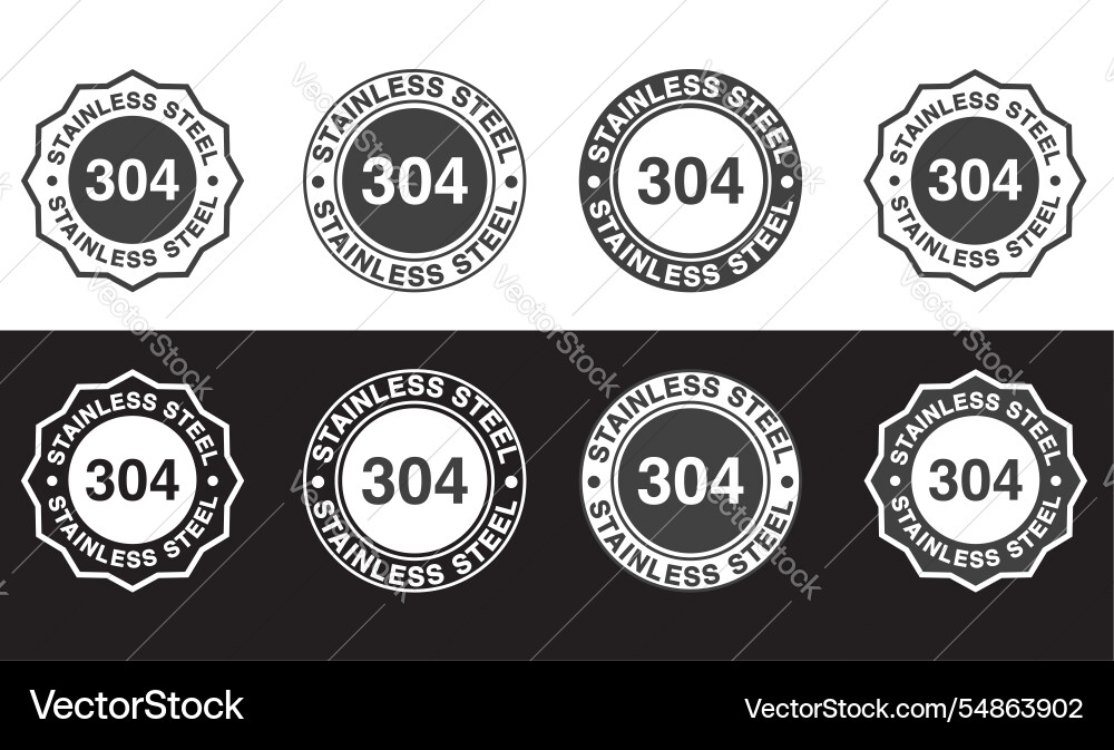304 Stainless Steel Badge Royalty Free Vector Image