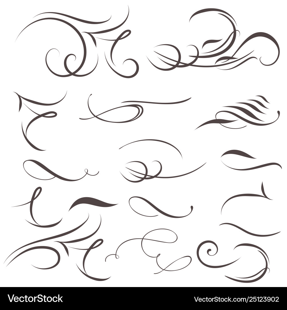 Calligraphic Flourish Set Royalty Free Vector Image