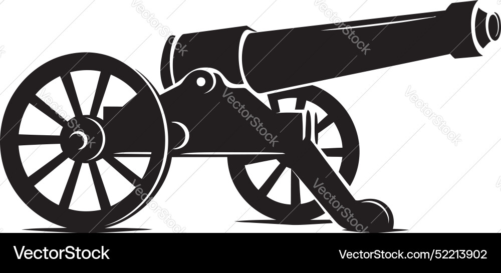 Elegant lethality black cannon symbolism warfare Vector Image