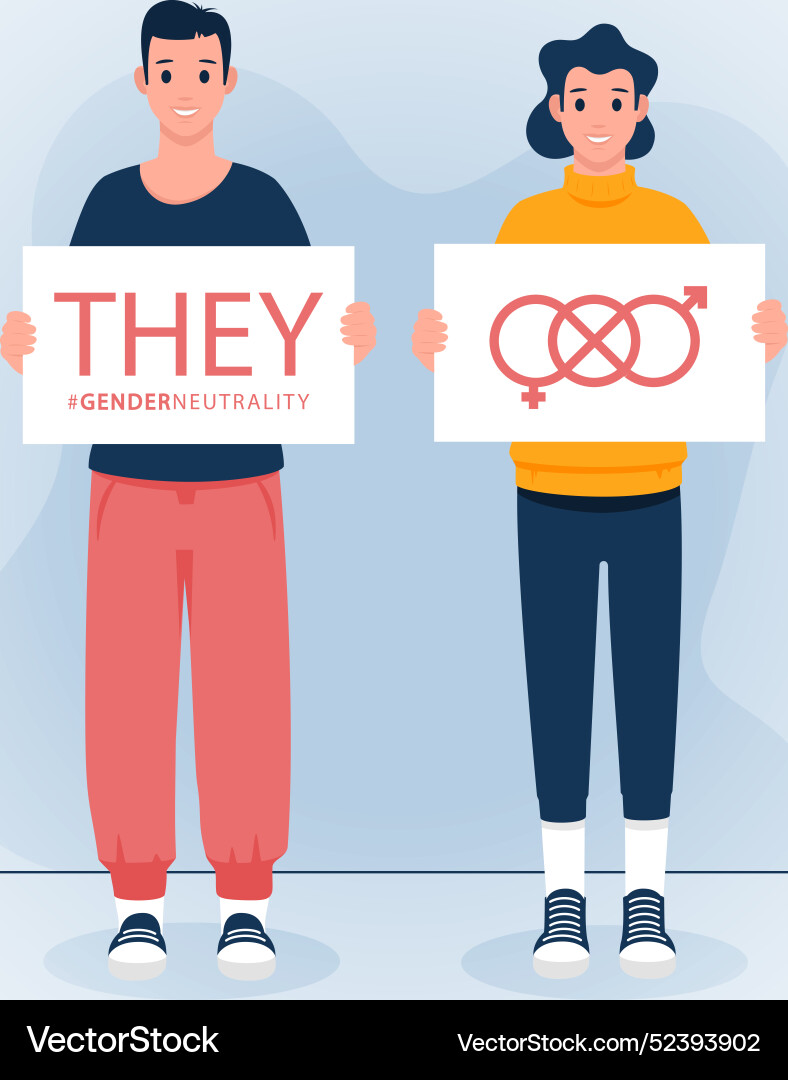 Gender neutral identity movement concept Vector Image
