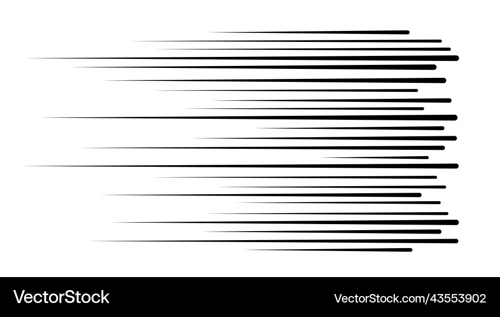 Horizontal speed lines for comic books manga Vector Image