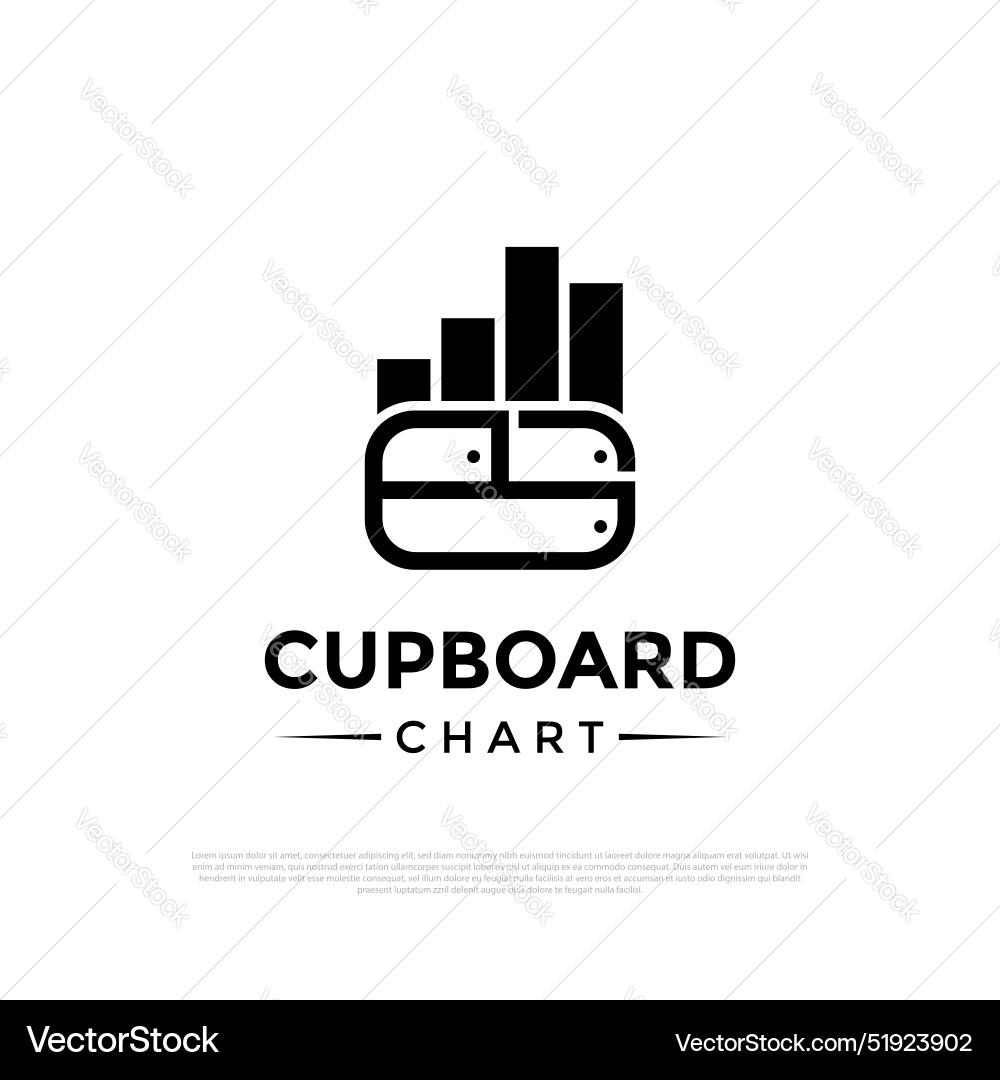 Minimalist cupboard data chart logo design Vector Image