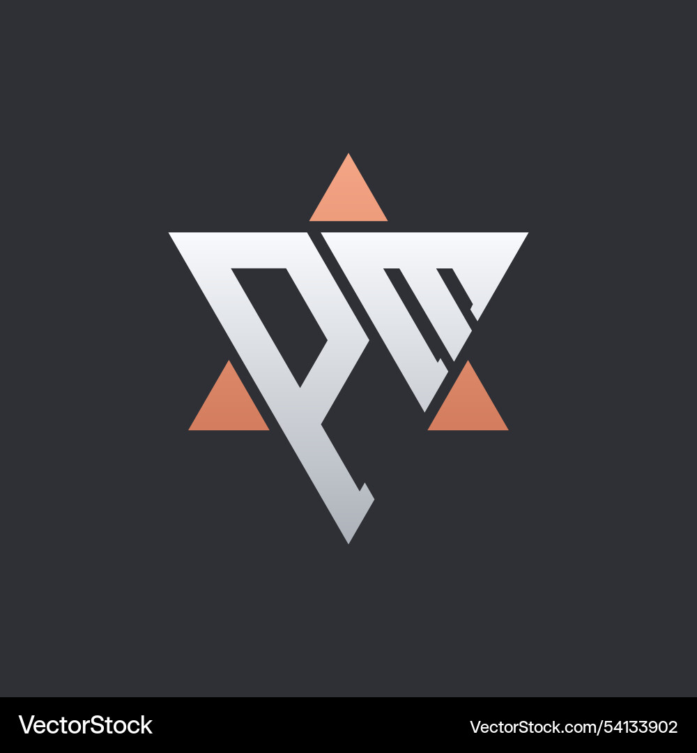 Modern pm letter logo design with geometric Vector Image