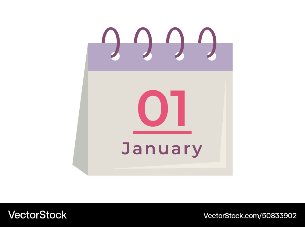 New year calendar sticker design Royalty Free Vector Image