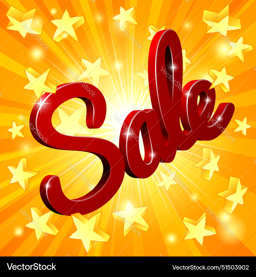Sale sign star background Royalty Free Vector Image