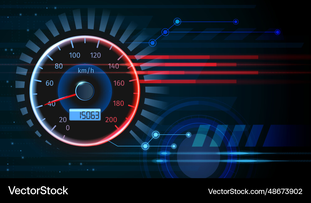 Speedometer realistic poster Royalty Free Vector Image