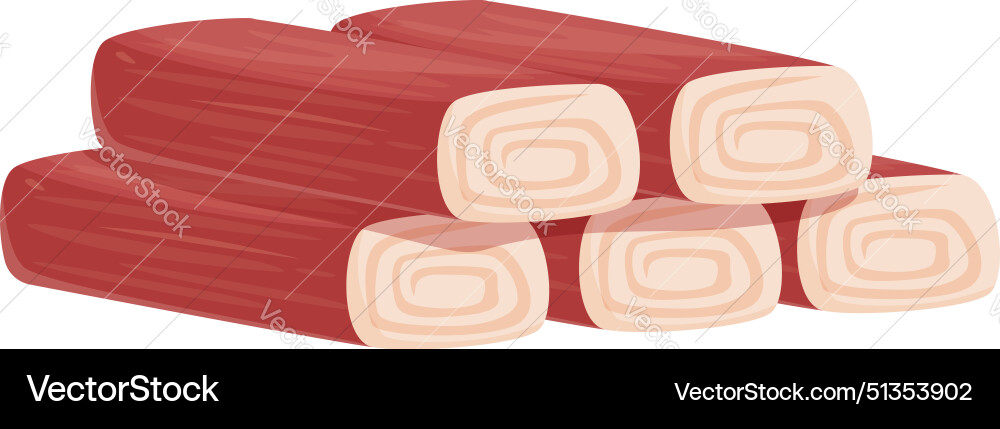 Surimi crab sticks Royalty Free Vector Image - VectorStock