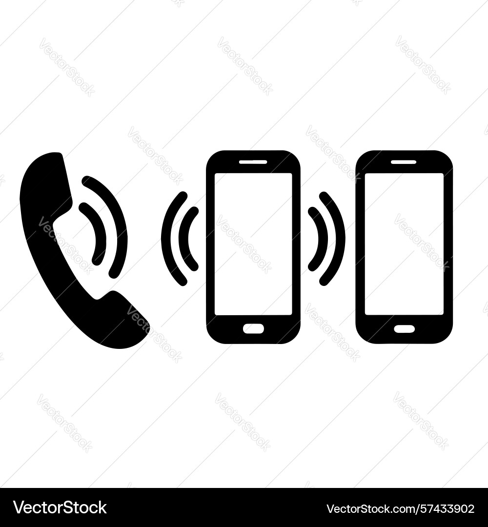 Telephone call icon ringing phone set Royalty Free Vector