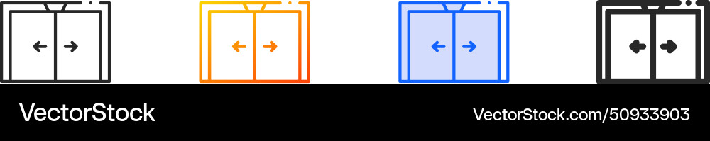 Automatic doors iconthin linear gradient blue Vector Image