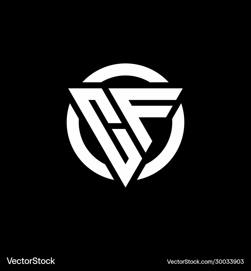 CF Monogram Logo - Triangle & Circle Vector Image