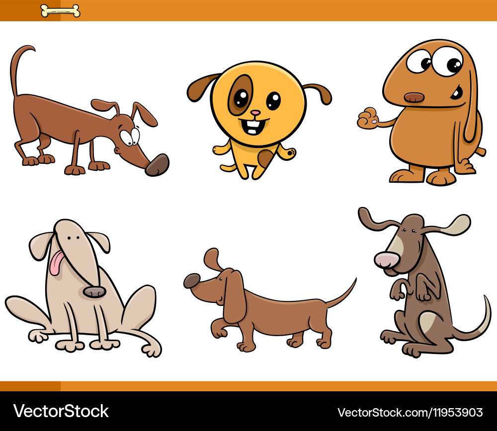 Dog animal characters set Royalty Free Vector Image