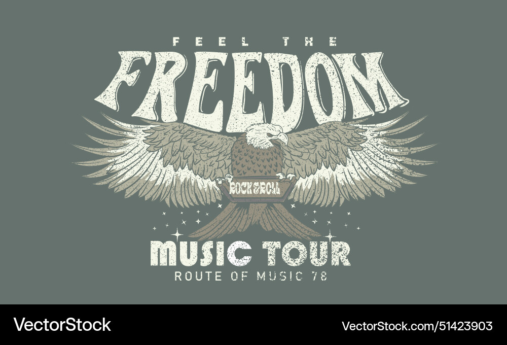 Feel the freedom rock and roll Royalty Free Vector Image