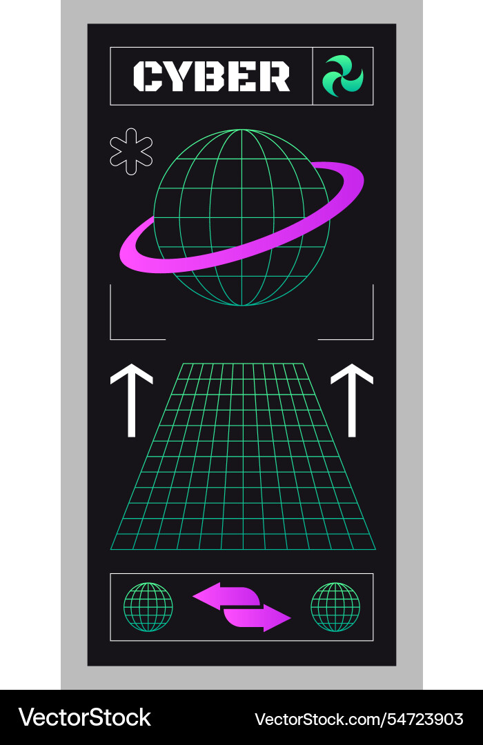 Futuristic cyber globe design Royalty Free Vector Image