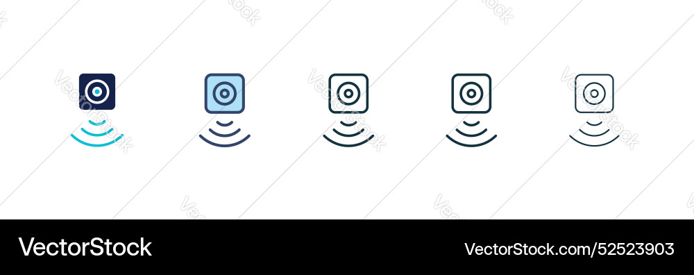 Motion sensor icon set black filled and outlined Vector Image