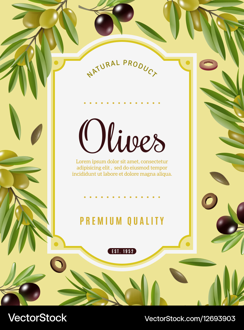 Olive frame background Royalty Free Vector Image