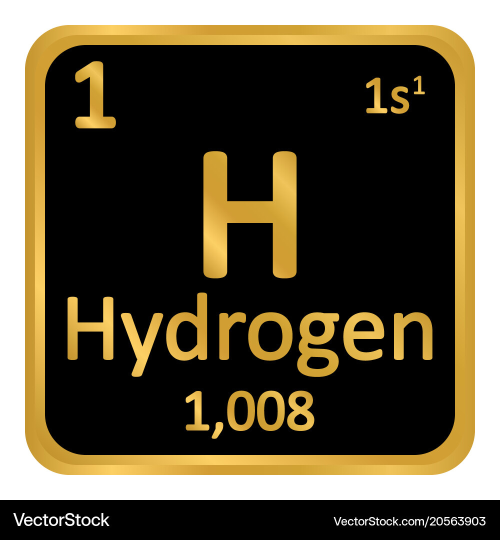 Periodic table element hydrogen icon Royalty Free Vector