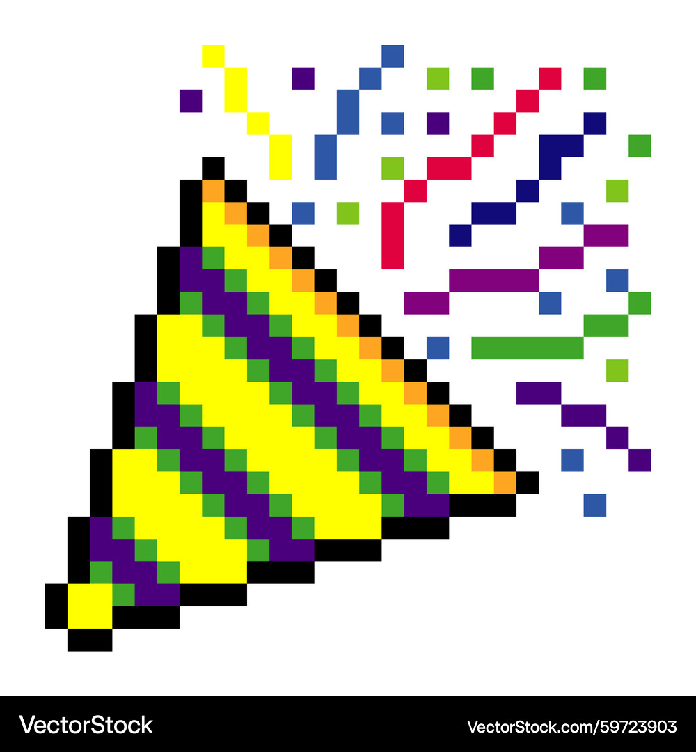 Pixel Art Confetti Streamer – Royalty-Free Vector | VectorStock