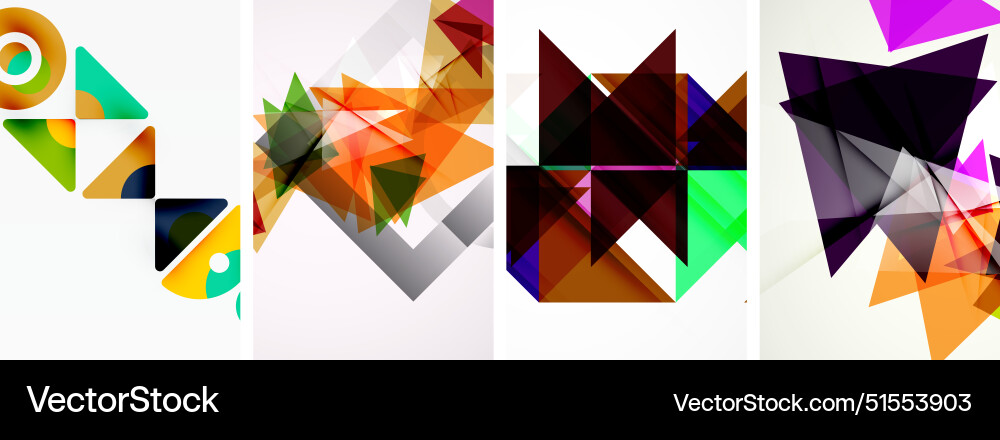 Set of colorful triangle poster cover template Vector Image