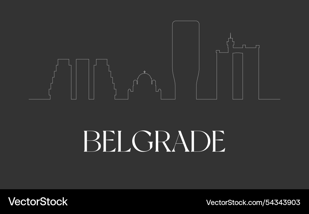 Single line of belgrade city Royalty Free Vector Image