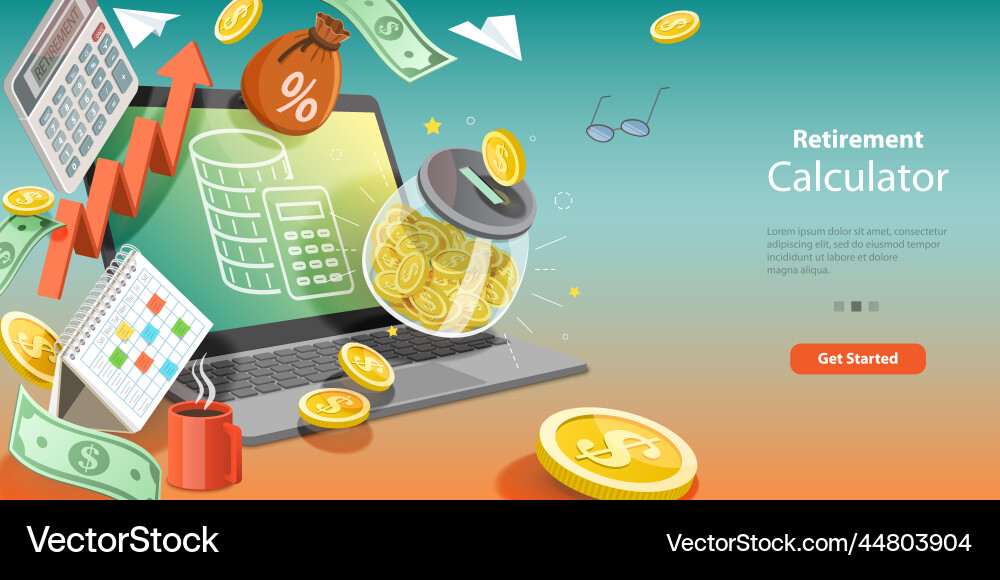 3d conceptual of retirement Royalty Free Vector Image