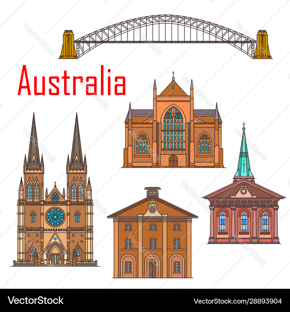 Australia architecture sydney landmark buildings Vector Image