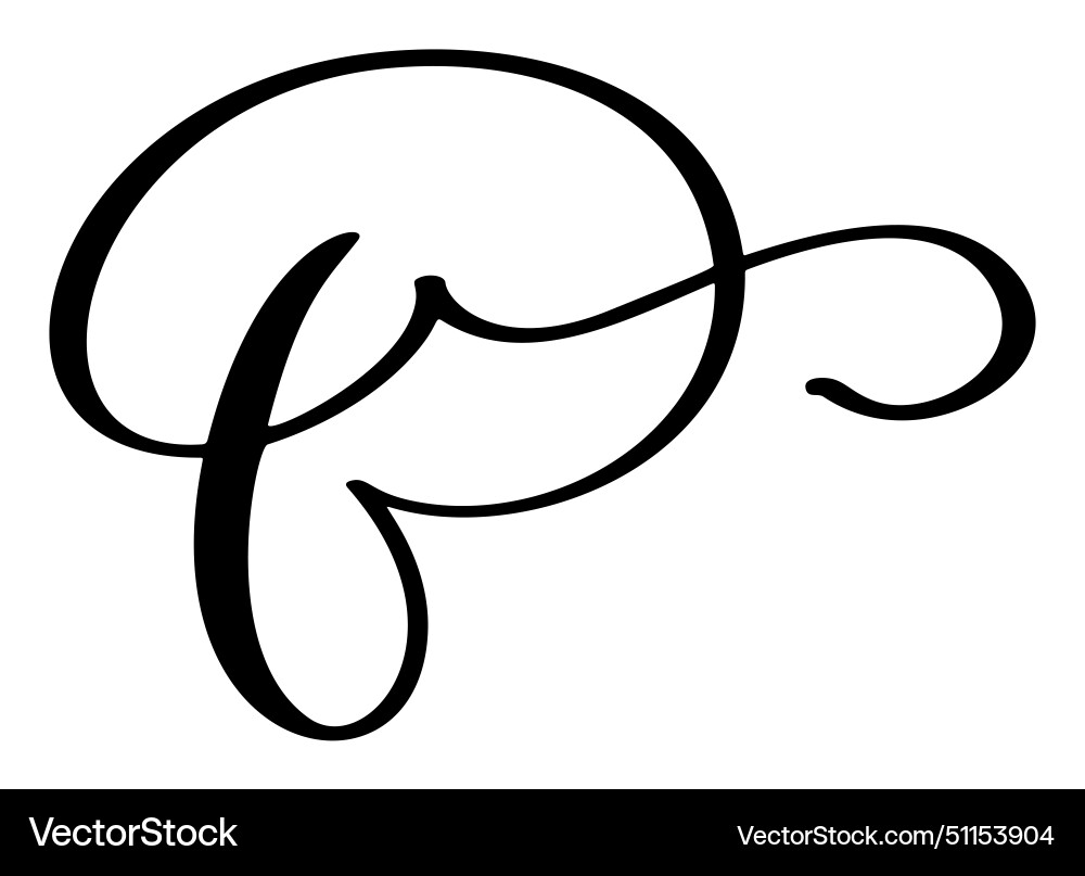 Calligraphy hand drawn letter b logo Royalty Free Vector