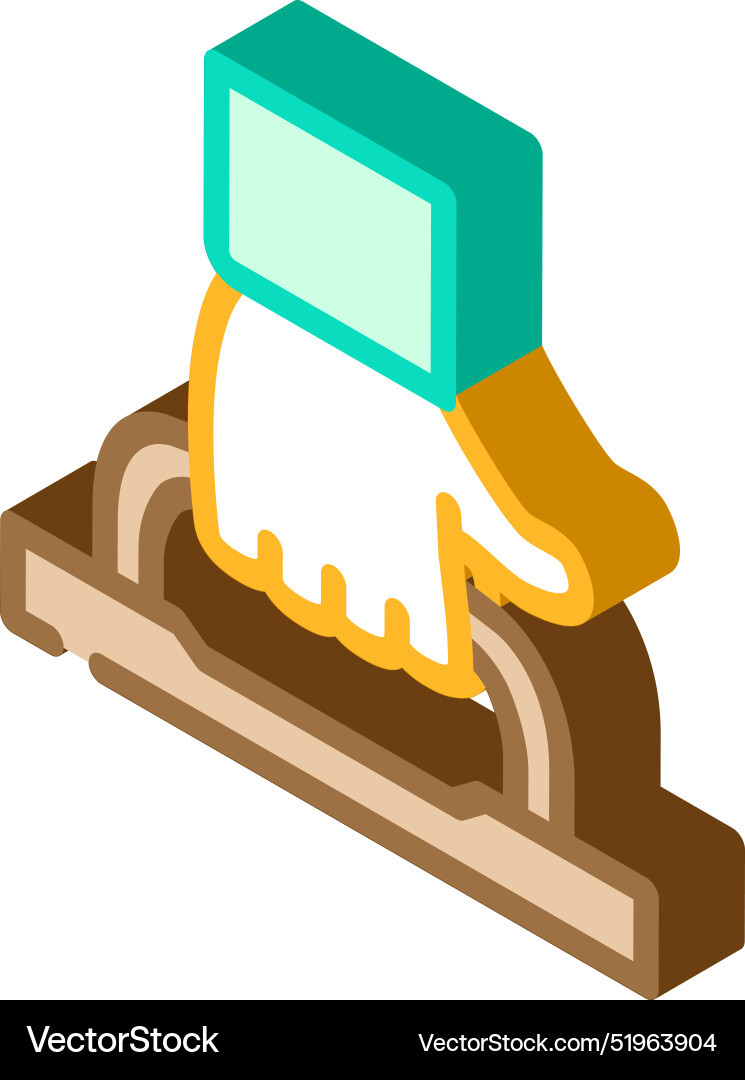 Carry handle label product caution isometric icon Vector Image